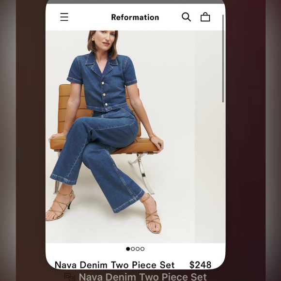 Reformation | Pants & Jumpsuits | Reformation Nava Denim Set | Poshmark